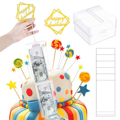 Money Cake Pull Out Kit Birthday Money Box for Cash Gift Money Pulling ...