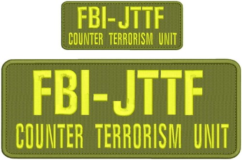 FBI JTTF Counter Terrorism Unit embroidery patches 4x10 and 2x5 hook | eBay