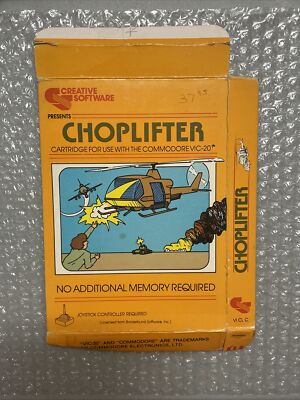 *BOX ONLY NO GAME* Commodore Vic 20 - Choplifter Creative Software ...