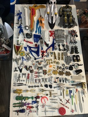 Huge Lot Mighty Morphin Power Rangers Parts Zords Vehicles Accessories ...