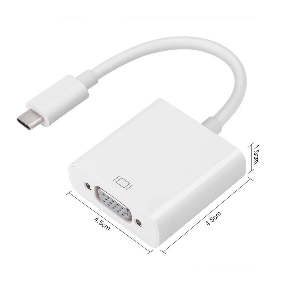 USB-C Type C 3.1 to VGA Monitor/Projector Cable Adapter for MacBook ...