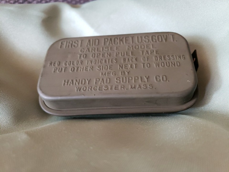 Authentic WW2 Military First Aid Packet Carlisle Model Tin UNOPENED ...