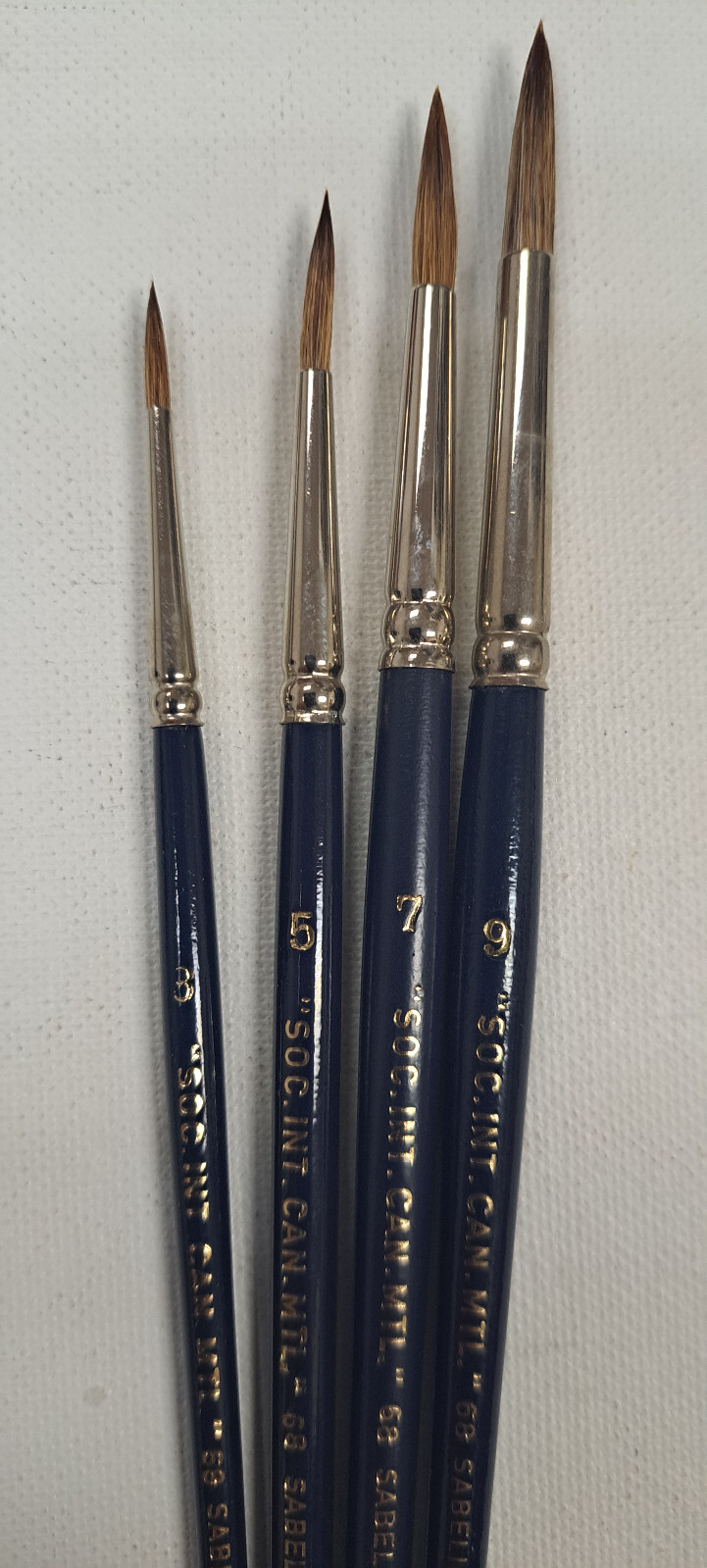 4pcs Finest Sable Imitation Hair "SABELINE Round Watercolour brushes #3 ...