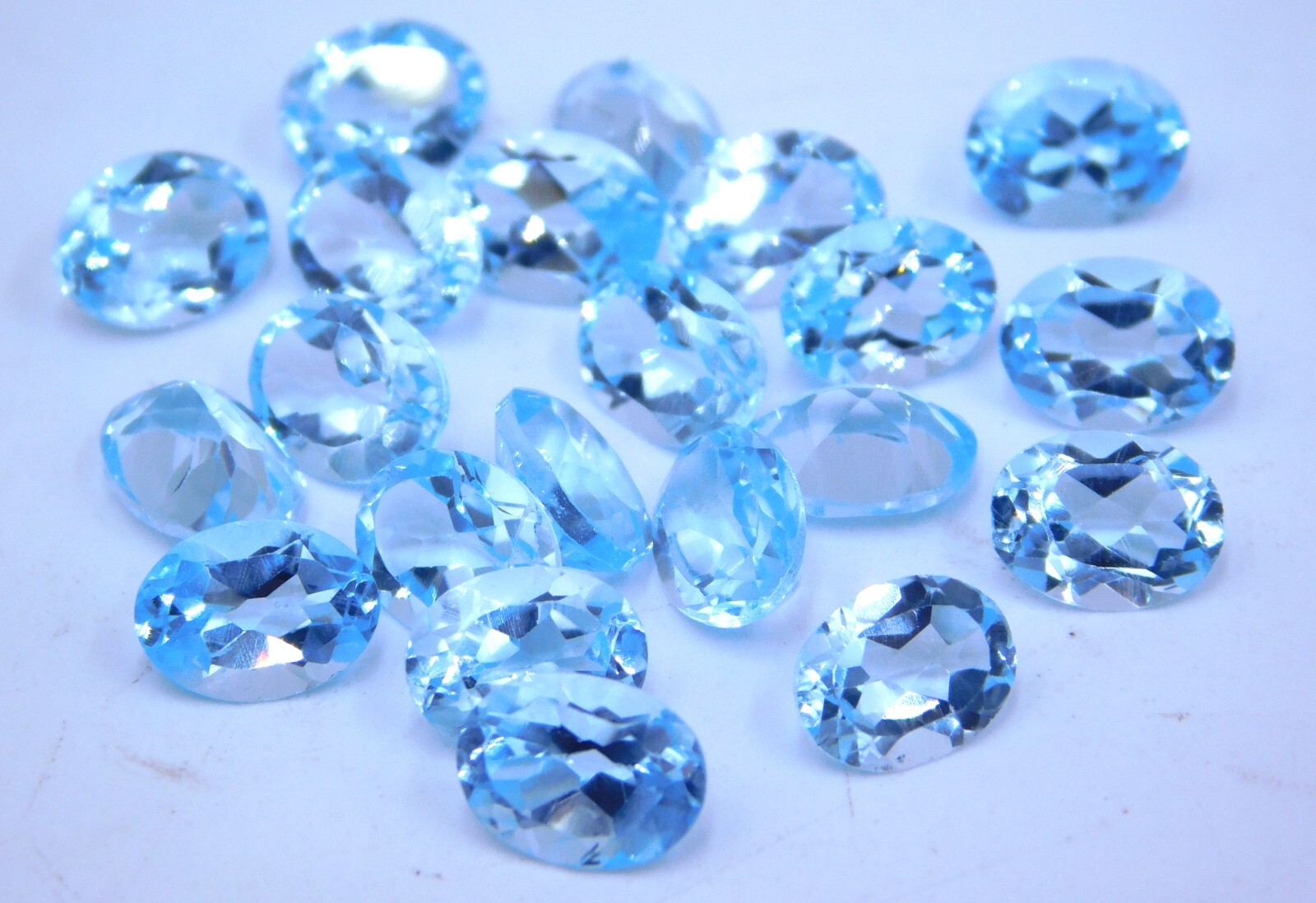 Natural Sky Blue Topaz Oval Cut Lot Loose Gemstone 5x7 MM For Jewelry C ...