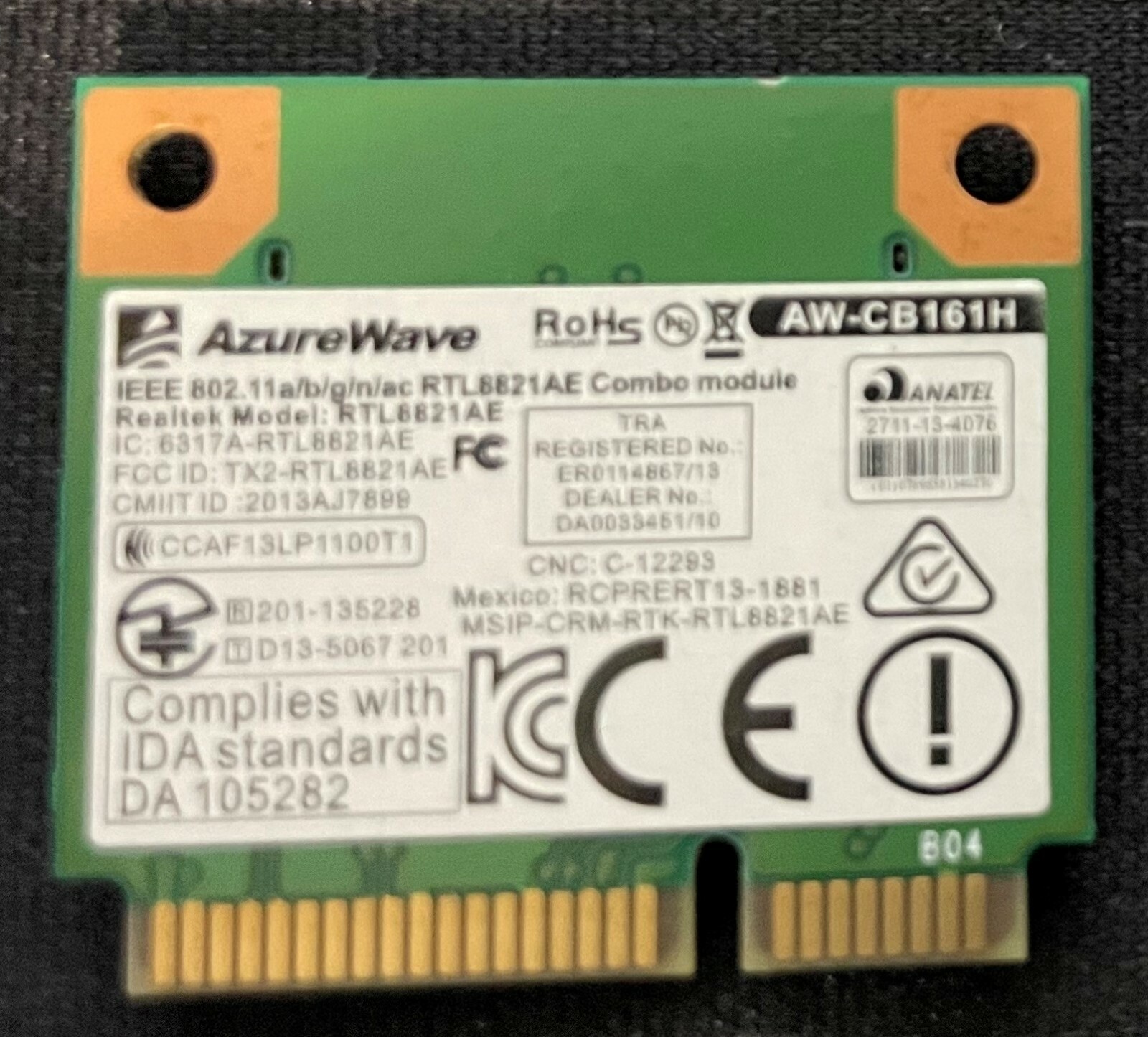 Genuine ASUS Vivo V230ic AIO Wireless WiFi Card Aw-cb161h Rtl8821ae for ...