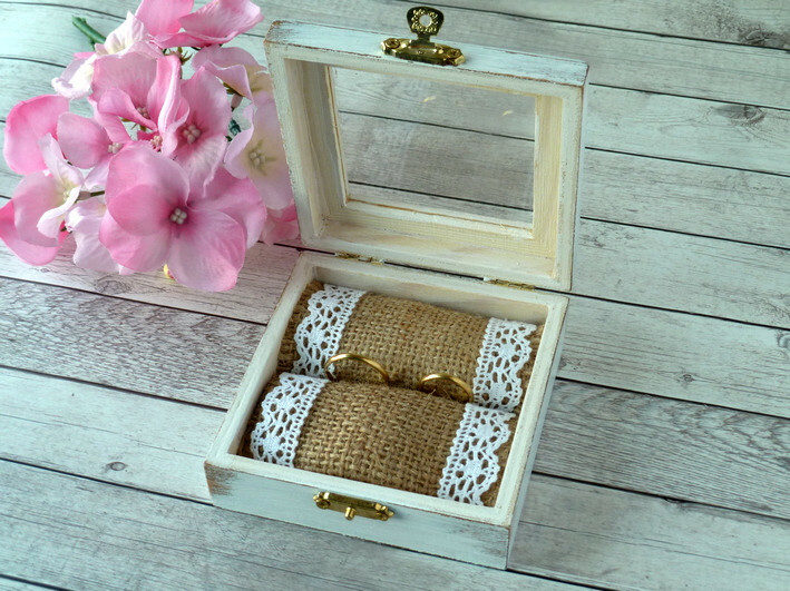Wedding Golden Coins Box. Personalized Engraved Arras Box. Wedding Ring ...