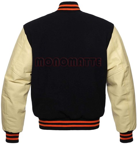 Premium Varsity Letterman Wool & Cream Genuine Leather Sleeves Baseball ...