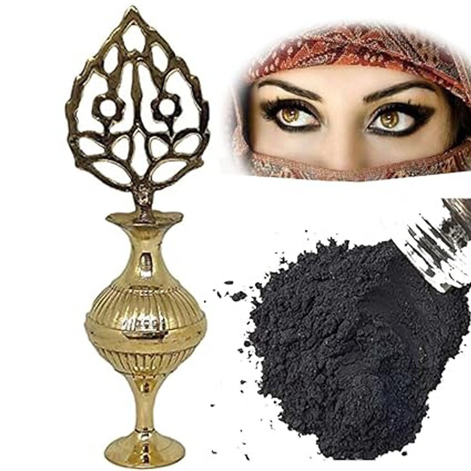 Black Eyeliner kajal Kohl surma india Kohla Traditional Arabic Bottle ...
