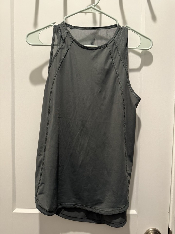 Lululemon Sculpt Tank Top Palm Deco Green Back Vent Mesh Reflective ...