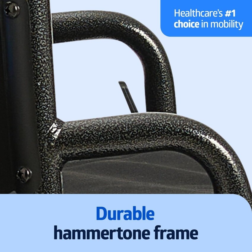 Medline Comfortable Folding Wheelchair with Swing-Back, Desk-Length ...