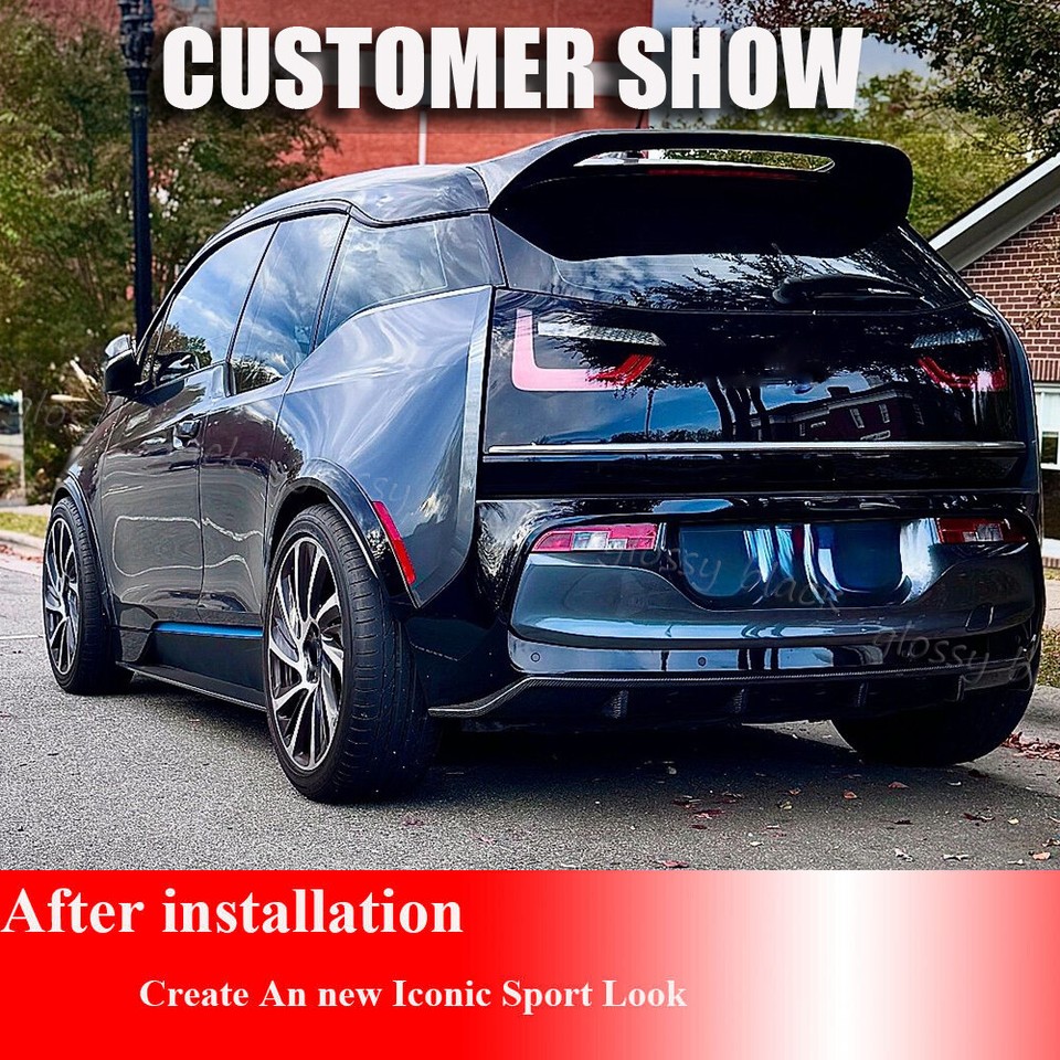 GLOSSY BLACK For BMW i3 I3S 2018-22 Front Bumper Lip Rear Diffuser Side ...