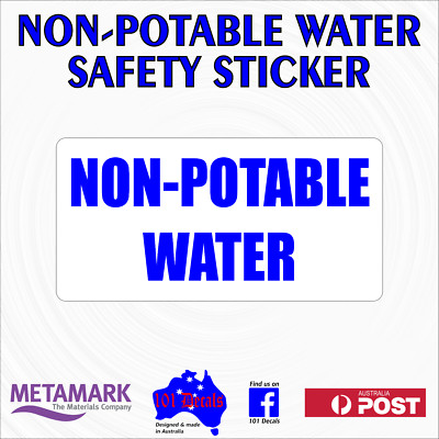 NON-POTABLE WATER ONLY safety sticker sign.Caravan,motorhome,camper van ...