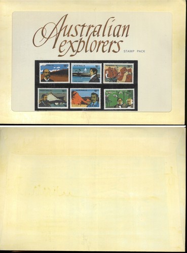 1976 Australian Explorers Series Post Office Pack Full Set 6x 18c Stamp ...