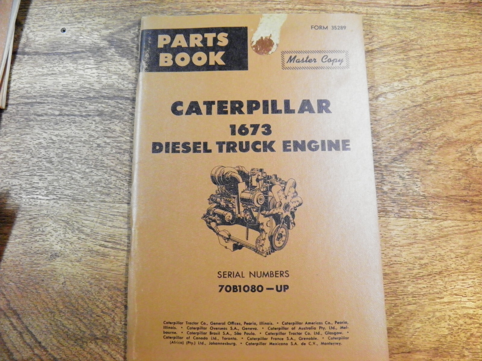 CAT Caterpillar 1673 TRUCK ENGINE PARTS BOOK 70B1080-UP | eBay