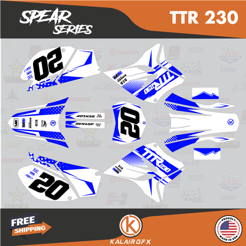 Graphics Kit for Yamaha TTR230 (2005-2023) TTR 230 Spear Series - White ...