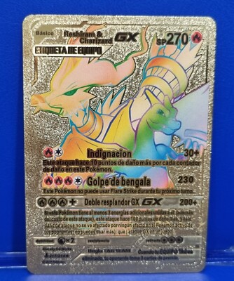 Pokemon Basic Reshiram Charizard SP270 GX Gold Spanish Card | eBay