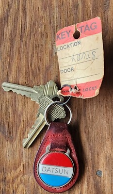 **Rare**Datsun Nissan Leather Key Chain With Keys + Tag Vintage 240 ...