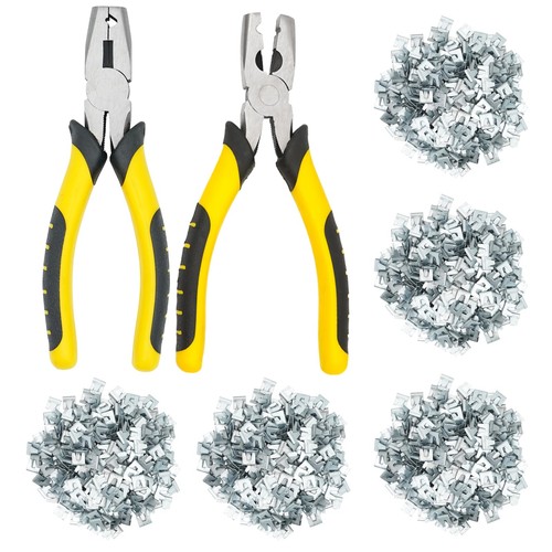 1500pcs Wire Cage Buckle Clips Heavy Duty with Fence Pliers Wire Cage ...