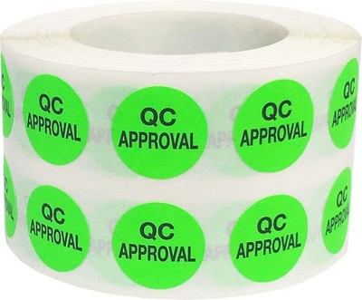 Quality Control Approval Stickers, QC Tester Labels on Fluorescent ...