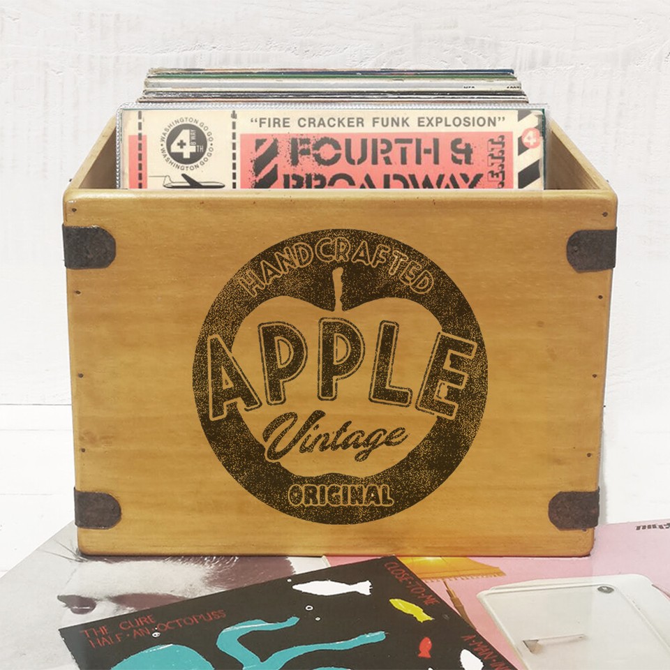 Retro Record Box 12" Vintage Wooden Handcrafted Album Crate For LP ...