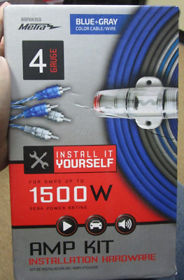Metra 4GA Blue + Gray Cable/Wire Amp Installation Kit AAPAK150 BRAND ...