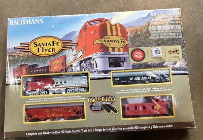 BACHMANN SANTA FE FLYER EZ TRACK HO SCALE RAILROAD ELECTRIC TRAIN SET ...