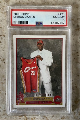 2003 TOPPS LEBRON JAMES ROOKIE CARD # 221 PSA 8 NM-MT!🔥🔥 | eBay