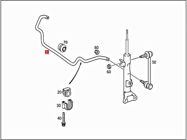 Genuine MERCEDES C209 CL203 S203 W203 C-CLASS W203 Torsion bar ...