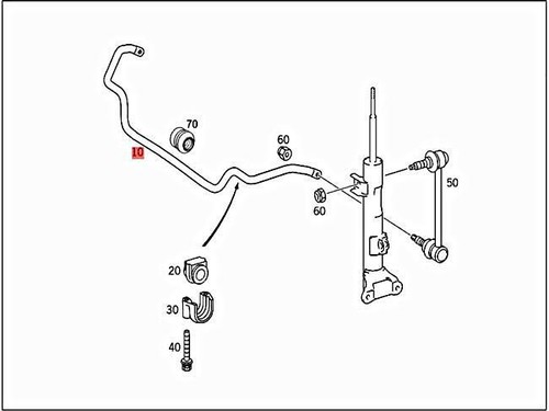 Genuine MERCEDES C209 CL203 S203 W203 C-CLASS W203 Torsion bar ...