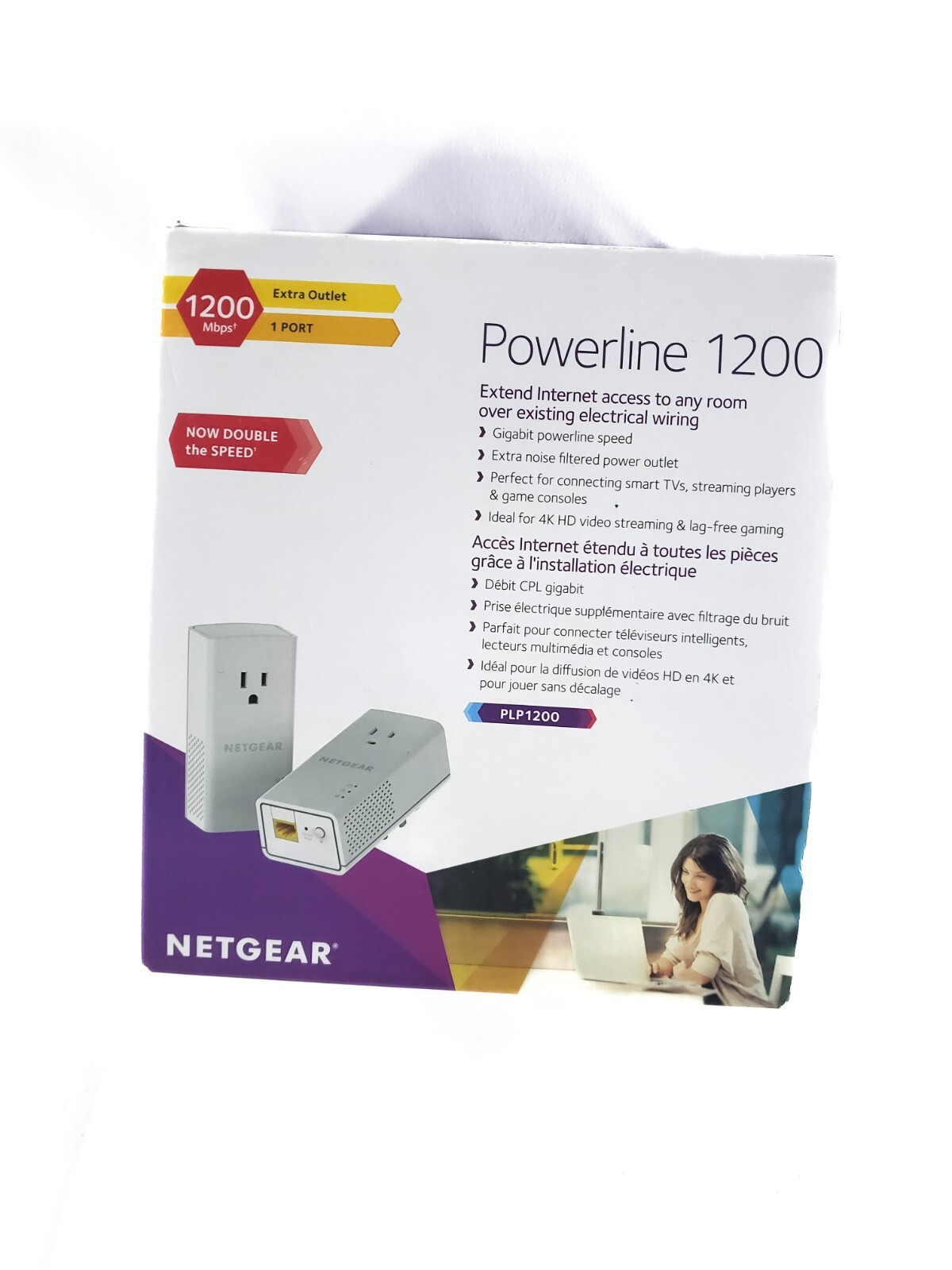 Netgear Powerline 1200 Mbs Ethernet LAN Extender - White (Pack of 2) W ...