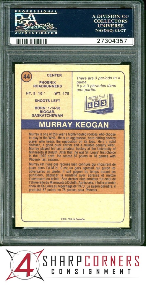 1974 O-PEE-CHEE WHA #44 MURRAY KEOGAN RC ROADRUNNERS PSA 9 SET BREAK | eBay