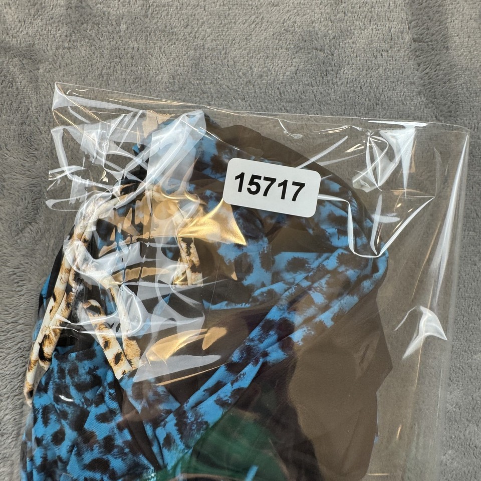 Blue Life One Piece Swimsuit Womens Large Leopard Cutout Monokini Chain ...