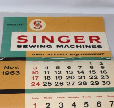 1964 SINGER Sewing Machine Co Calendar | eBay