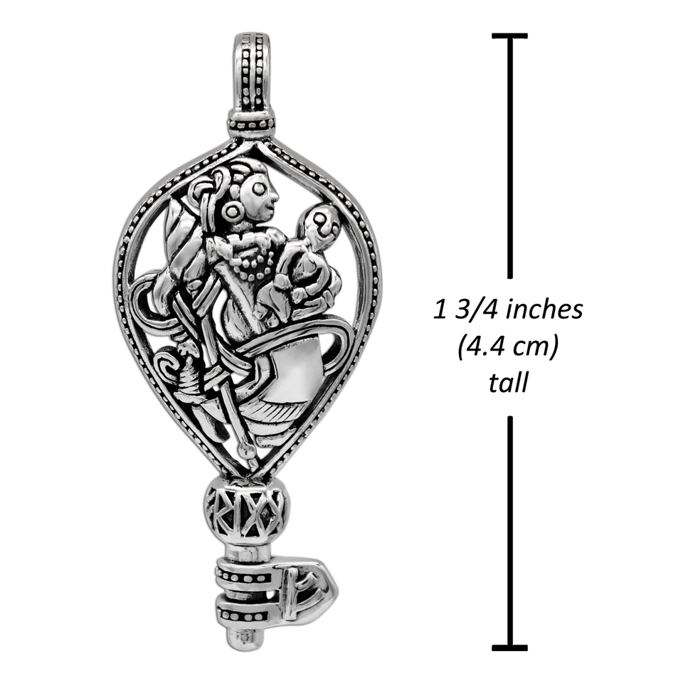 Sterling Silver Frigga's Key Pendant - Norse Rune Viking Goddess ...
