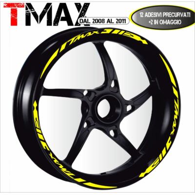 Trims Wheel Stickers Yellow Compatible Yamaha 500 XP T-Max SJ031 2008 ...