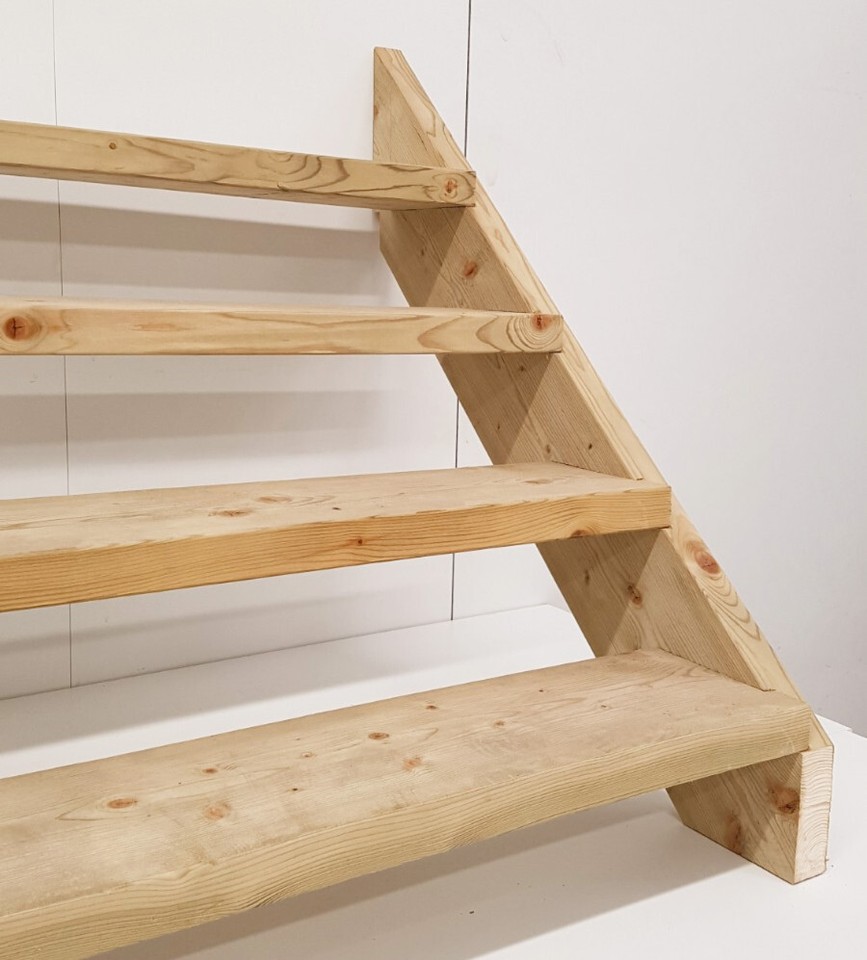 Bespoke Wooden Step Stairs Steps Decking Garden Timber Tread Outdoor 4 ...