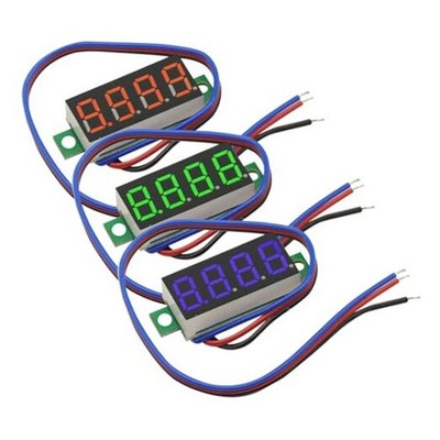 3Pcs 4 Bit 0.36 inch Mini Digital Voltmeter 0-100V DC Volt Voltage ...