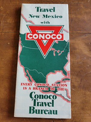 Travel New Mexico with Conoco Gasoline 1933 HM Gousha Co. Foldout Map ...