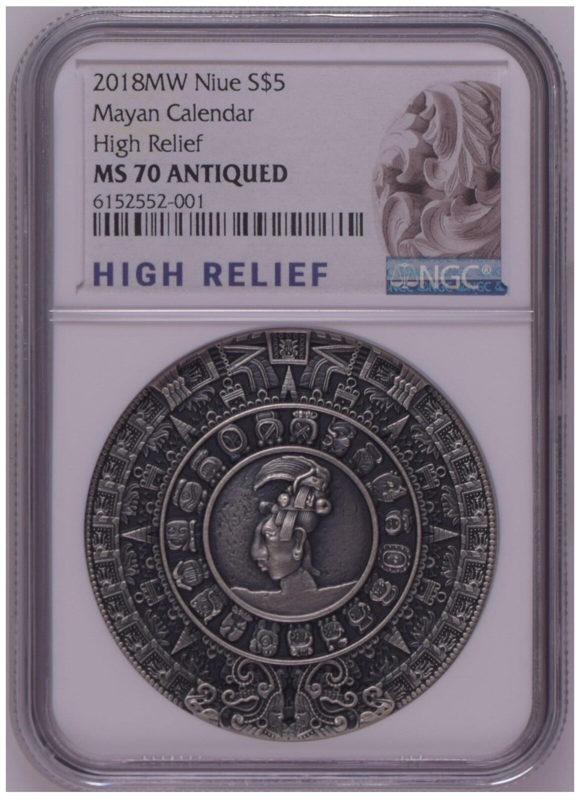 NGC MS70 Niue 2018 Ancient Calendars "Mayan Calendar" 2 oz Silver Coin ...
