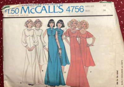 Beautiful VTG McCall's 1975 dress pattern size 12 bust 34 | eBay