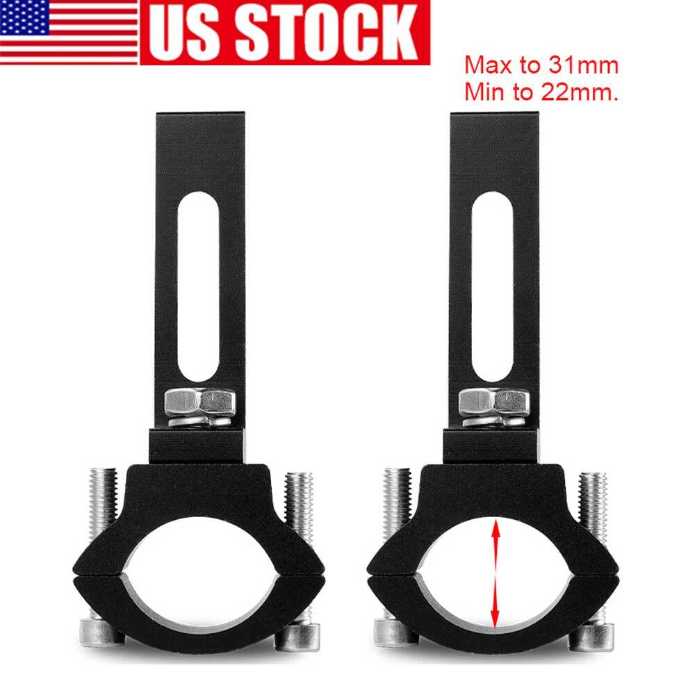 2X Motorcycle 22-31mm Fork Mount Bracket Spot Fog Light Headlight Clamp ...