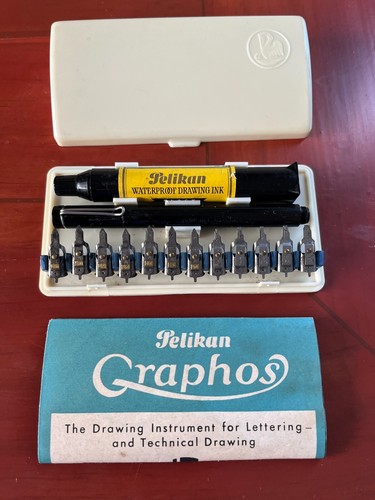 Vintage Pelikan Graphos Calligraphy Pen Box Set Complete with ...