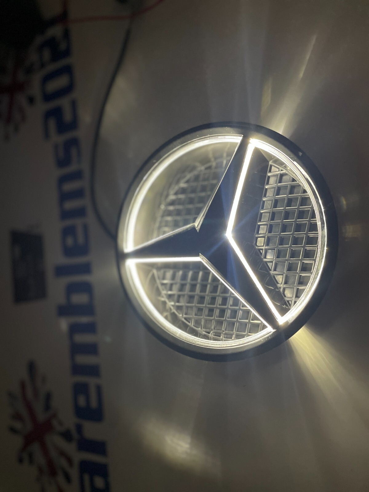 Mercedes -Benz emblem Black Gloss LED Grill Star w205 w176 w166 pn ...