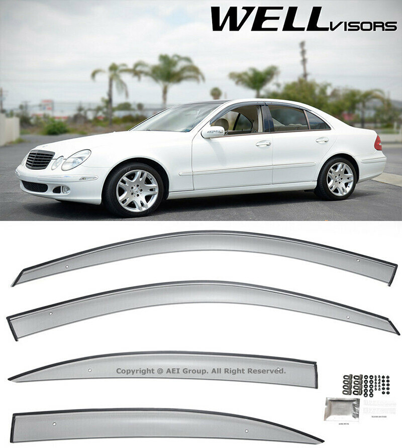 For MB E-Class 03-09 Sedan W211 WELLvisors Window Visors Rain Guards ...