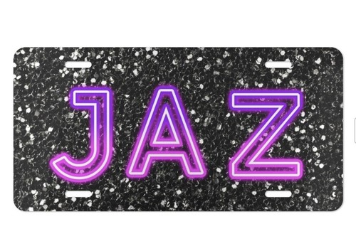 Personalized License Plate Glitter Effect Neon Sign Letter Name ...
