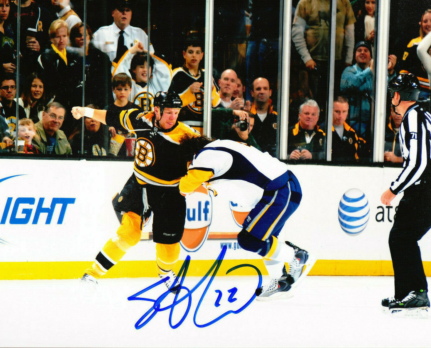 SHAWN THORNTON AUTOGRAPH SIGNED 8X10 FIGHT PHOTO COA BOSTON BRUINS ...