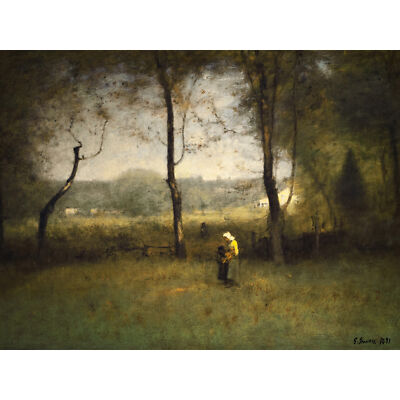 Inness Wood Gatherers An Autumn Afternoon 1891 Painting Wall Art Canvas ...