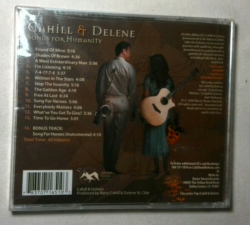 Songs for Humanity by Cahill & Delene (CD, Jul-2005, Ravin' Raven ...