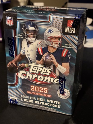 2025 Topps Chrome Football NFL NEW Factory Sealed Value (Blaster) Box ...