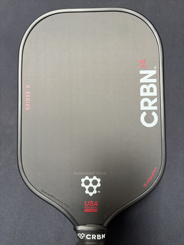 CRBN 3X16 Carbon Fiber Thermoformed Pickleball Paddle in Slightly Used ...